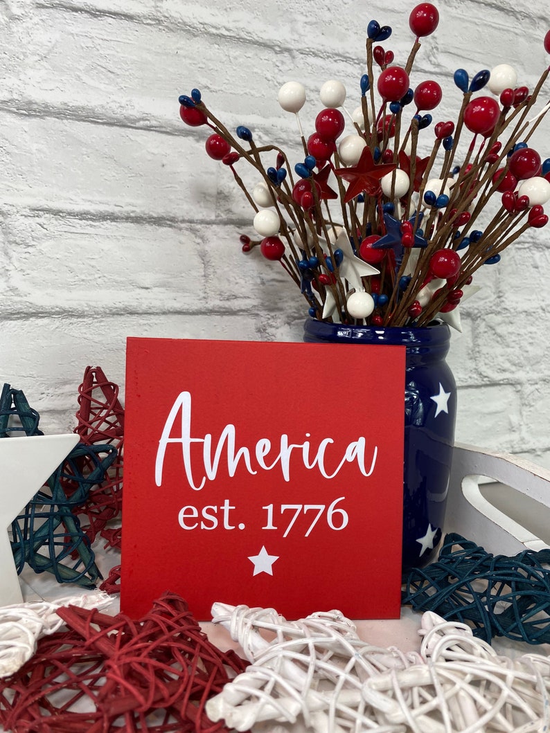 4th of July Signs Small Wood Tray Signs Independence Day | Etsy