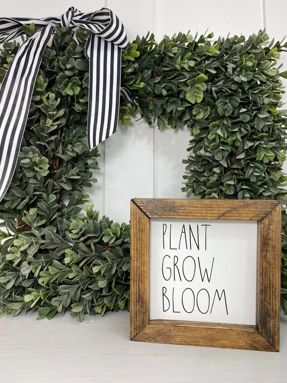 Spring Garden Decor Plant Grow Bloom Sign Small Wood Signs | Etsy