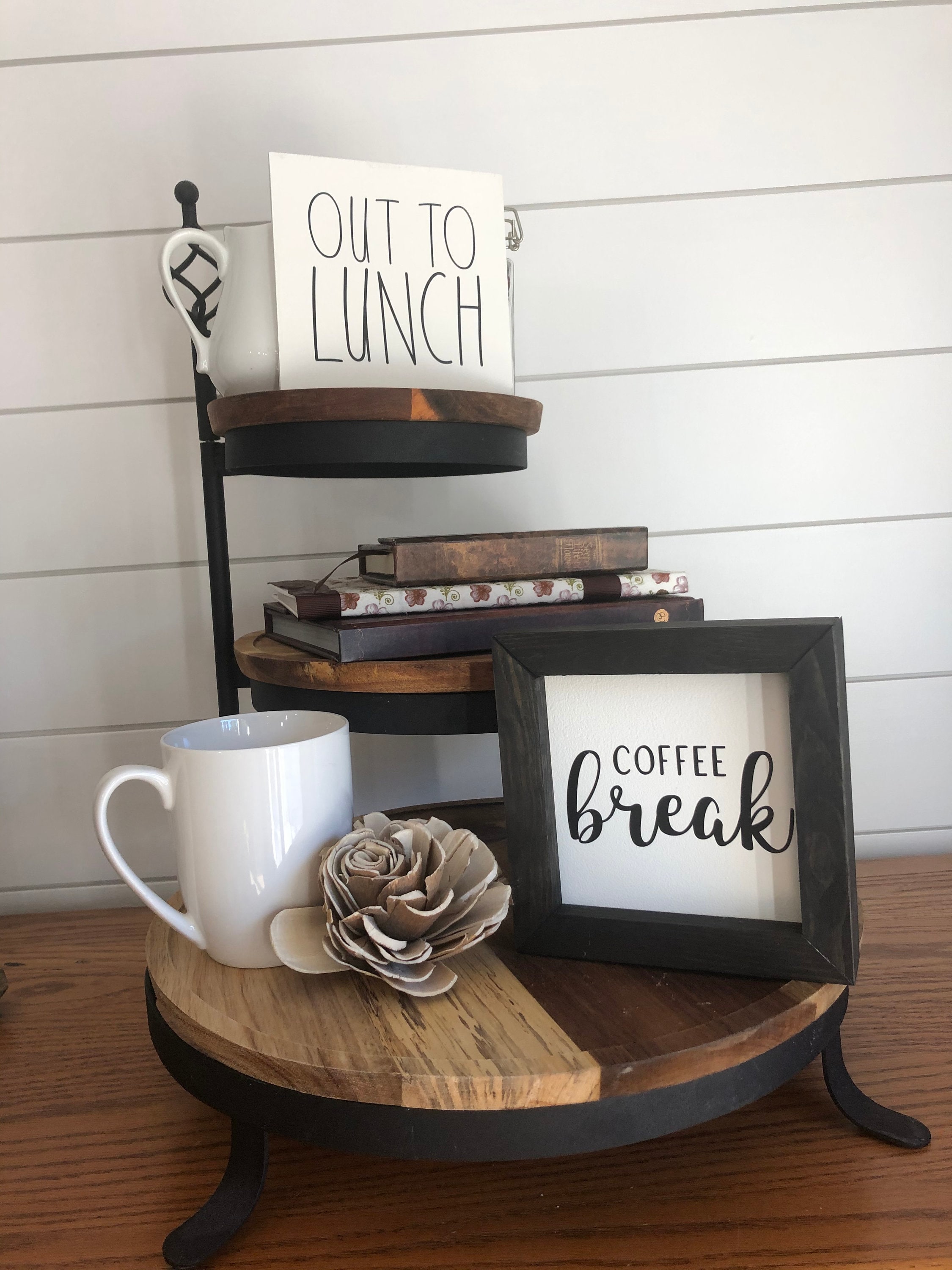 Coffee Bar Sign Coffee Break Sign Out to Lunch Small Wood - Etsy