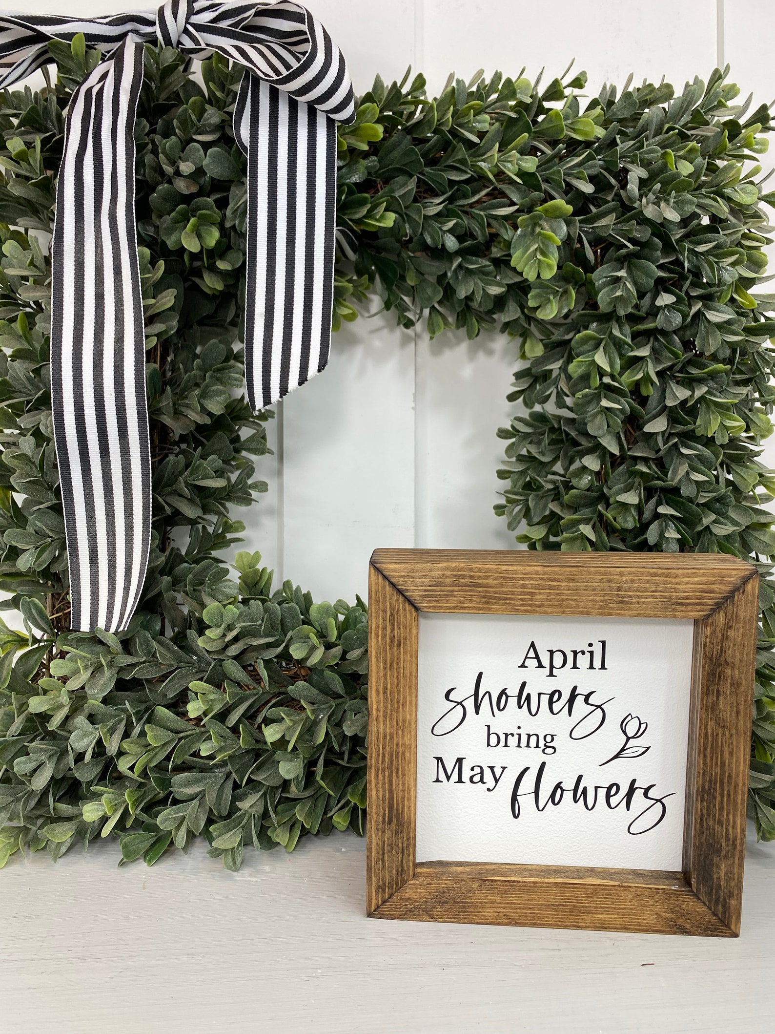 April Showers Bring May Flowers Sign Spring Decor Small Wood - Etsy
