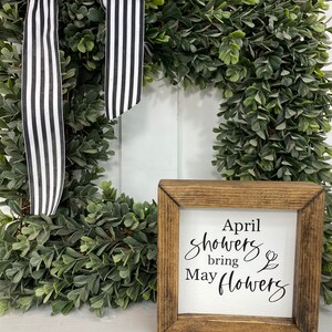 April Showers Bring May Flowers Sign Spring Decor Small Wood - Etsy