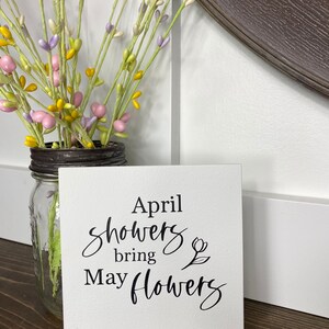 April Showers Bring May Flowers Sign Spring Decor Small Wood - Etsy