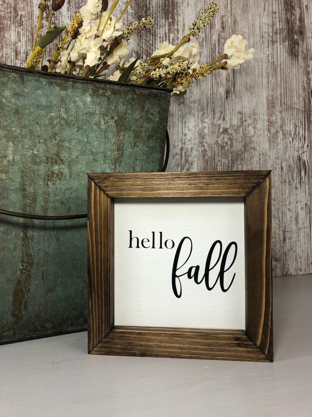 Hello Fall Sign, Small Wood Fall Sign, Fall Decor, Interchangeable ...