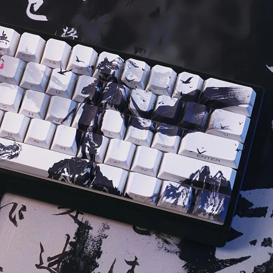 Anime Style Japanese Transparent Keycap Set 60keys/68keys for ...