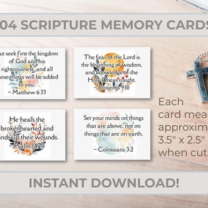 Boho Inspirational Bible Memory Cards | 104 Printable Scripture Verse ...