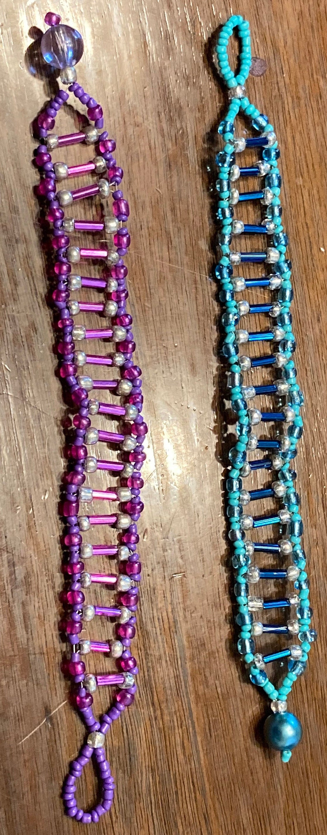 Blue & Purple Double Helix Double-stranded Bracelets | Etsy