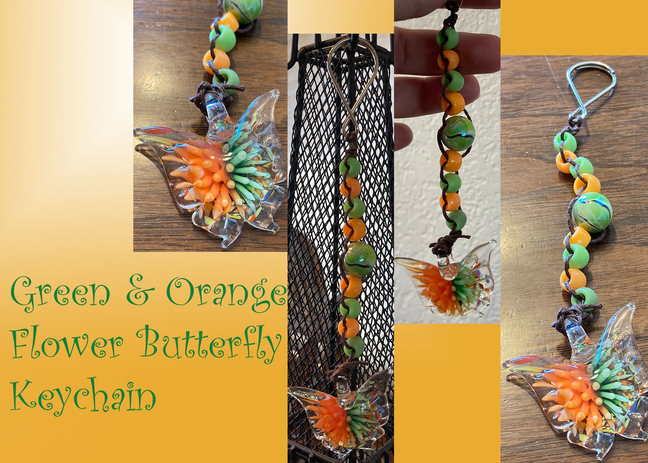Colored Glass Butterfly Keychains-beaded Keychains-butterfly - Etsy