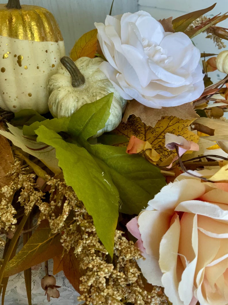 Fall Cornucopia Centerpiece: Thanksgiving Horn of Plenty, Autumn Floral ...