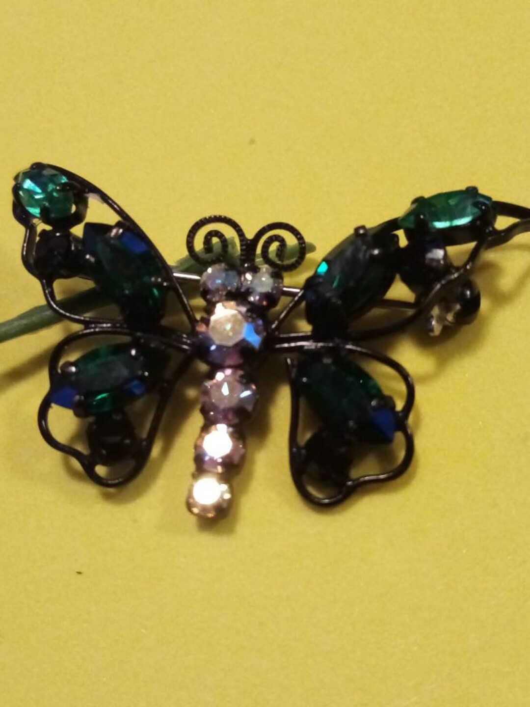 Butler & Wilson Butterfly Brooch/ Borealis Reflective Stones/ Vintage ...