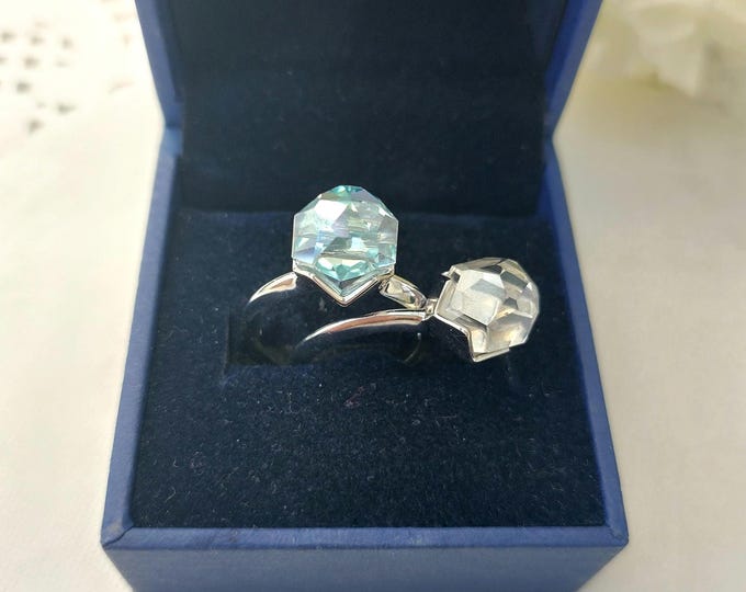 Vintage Swarovski Crystal Stacking Rings. Very Sparkly Rings Hallmarked ...