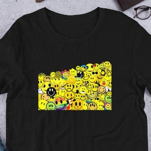 Smily Face T Shirt Short-sleeve Unisex T-shirt Smiley Face - Etsy UK