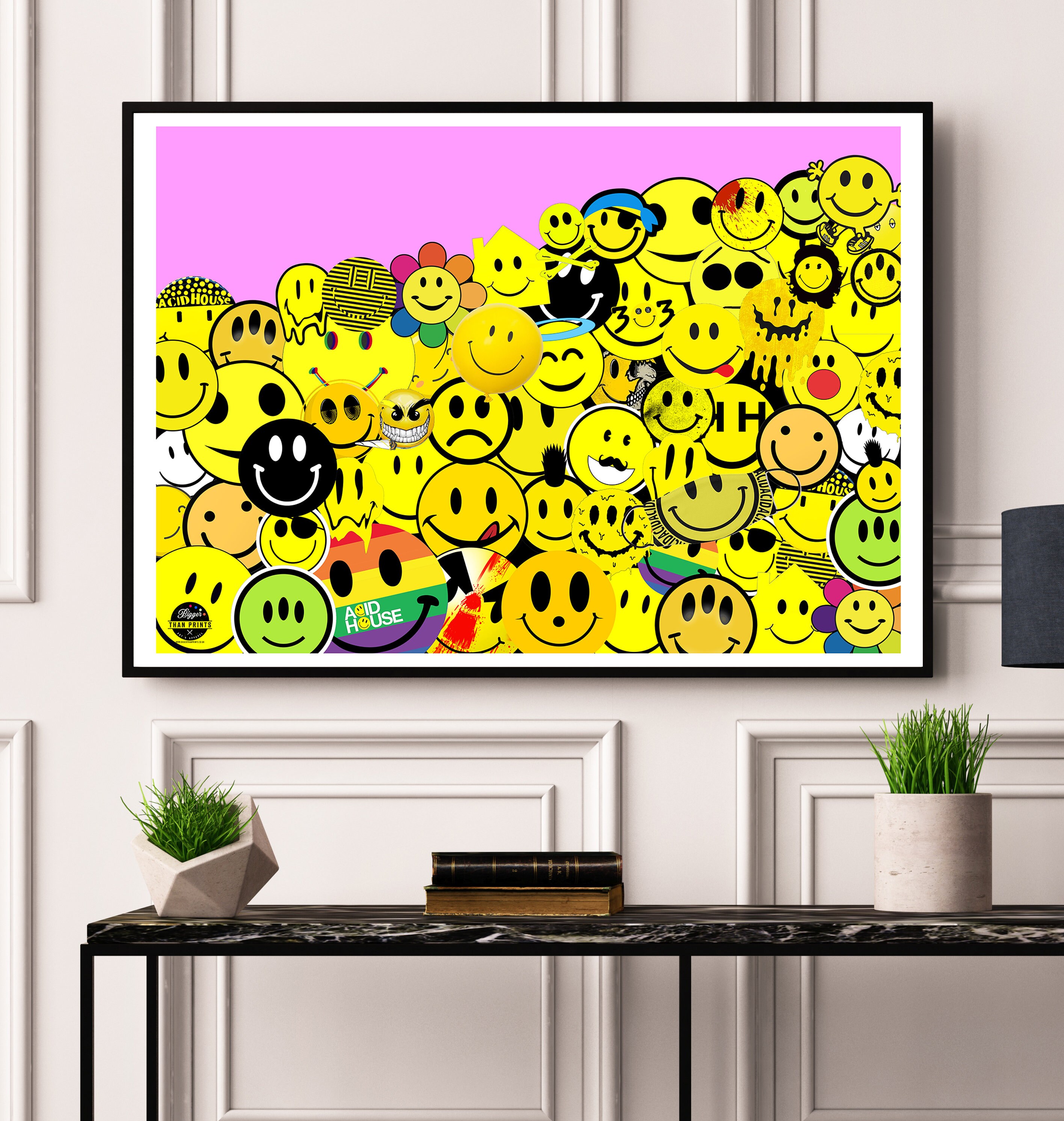 Acid Smiley Face Print Acid House Print, Smiley Face Print, Rave Print ...