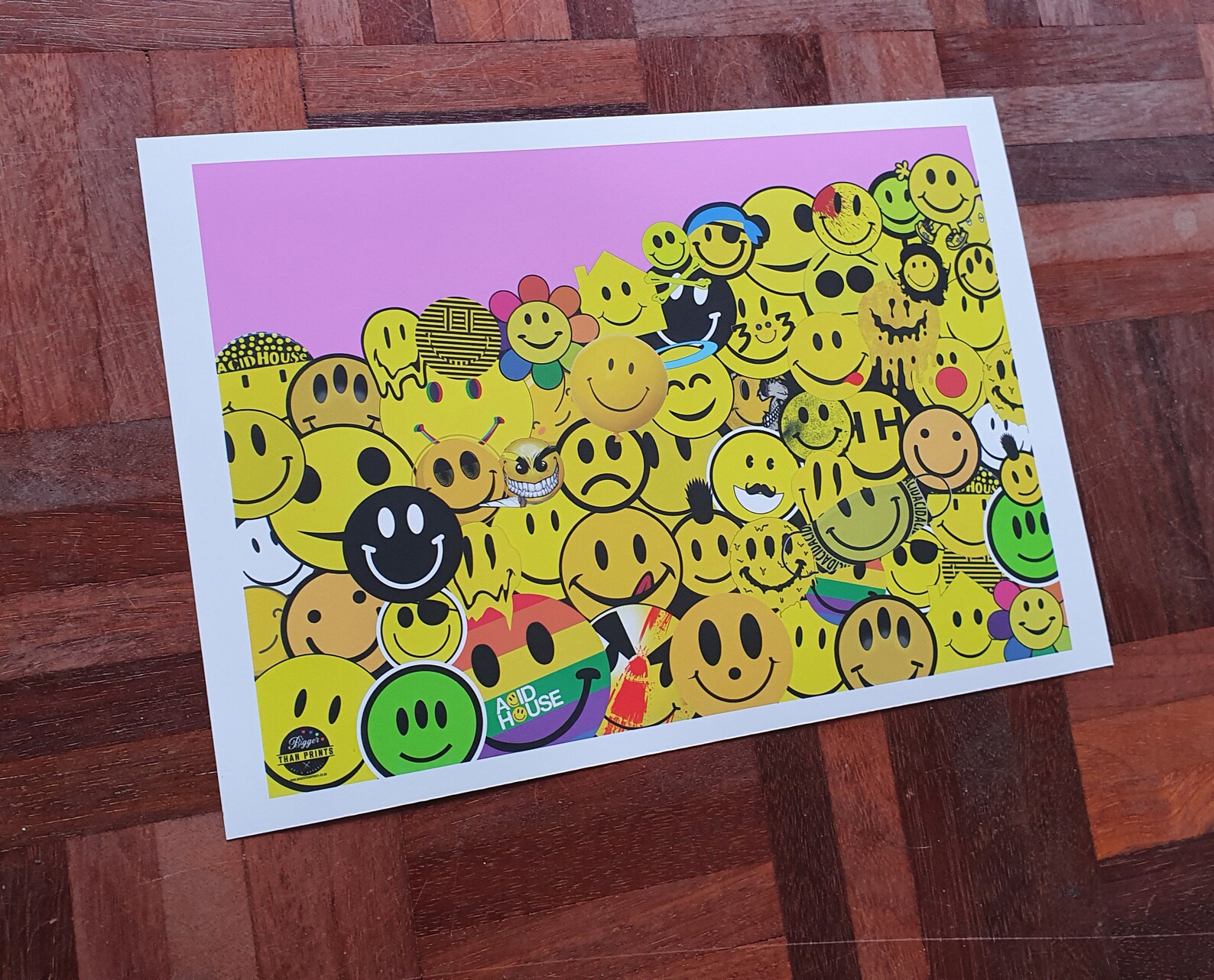 Acid Smiley Face Print Acid House Print, Smiley Face Print, Rave Print ...