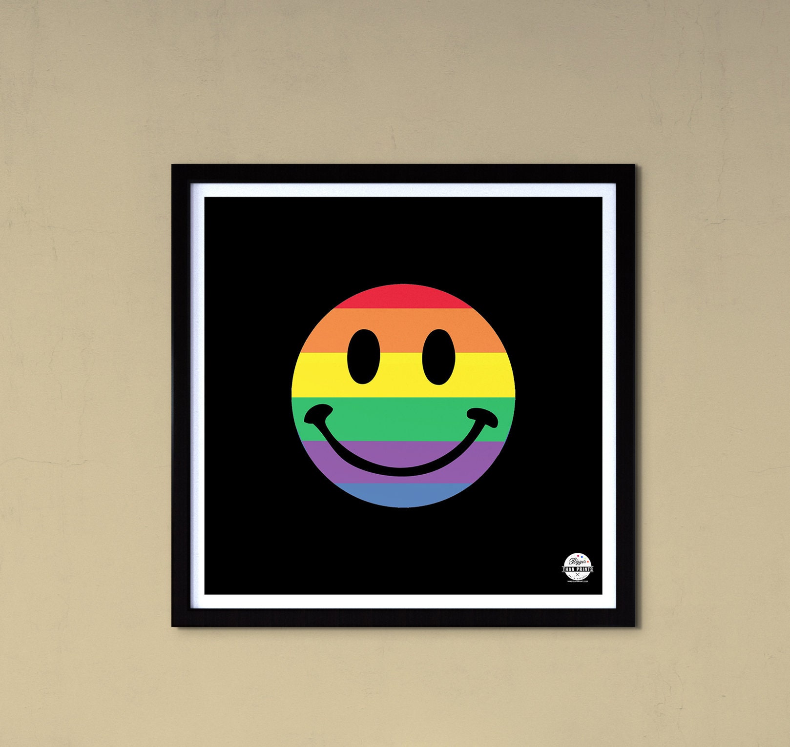 Rainbow Smiley Print Pride Art, Smiley Face Print, Gay Pride Art, Acid ...