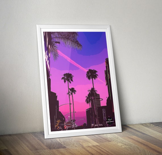Miami Skyline Print Miami Print Miami Art Print Art Deco - Etsy