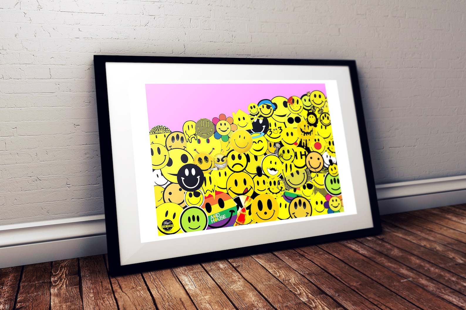 Acid Smiley Face print Acid House Print Smiley Face Print | Etsy