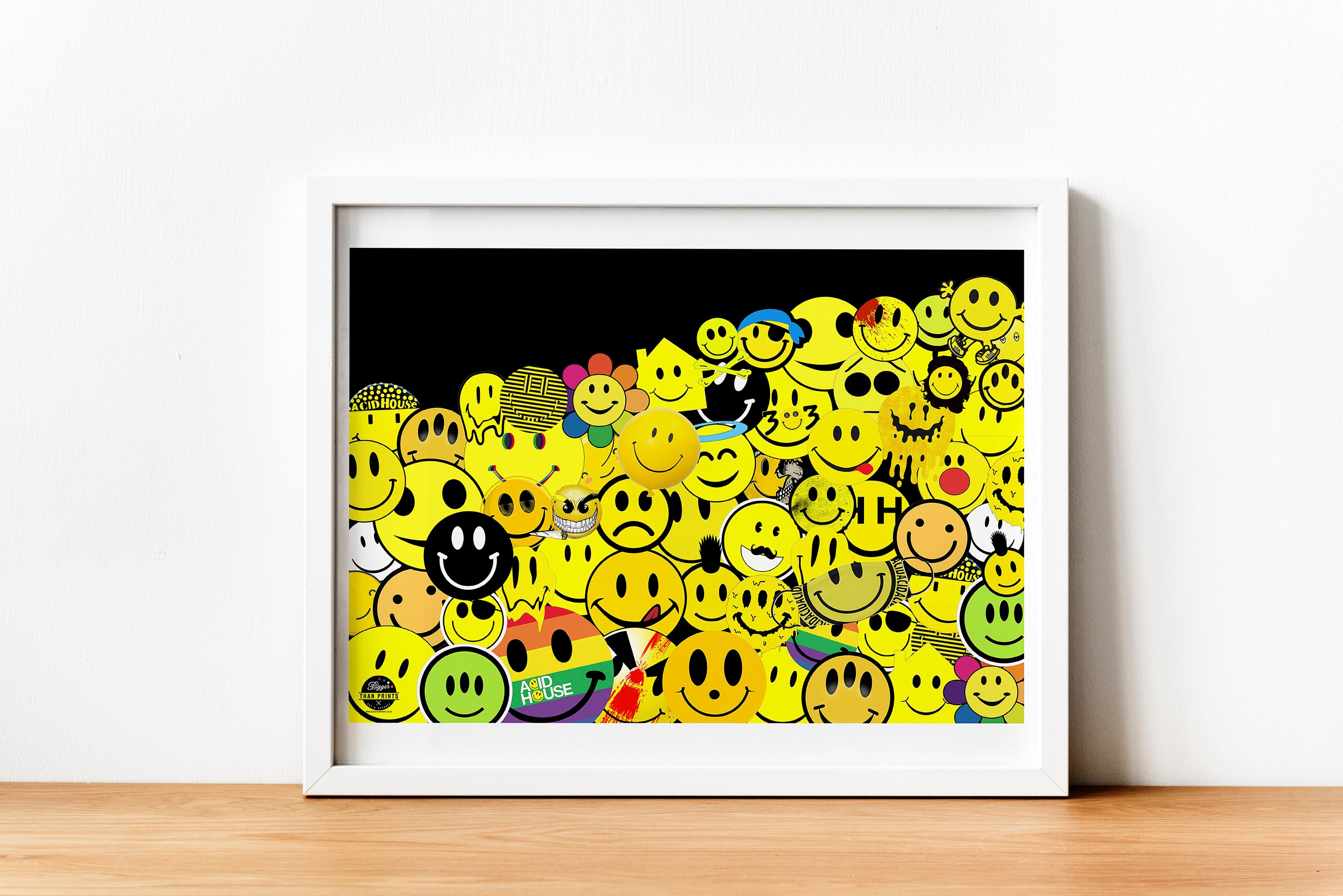 Acid Smiley Face print Acid House Print Smiley Face Print | Etsy