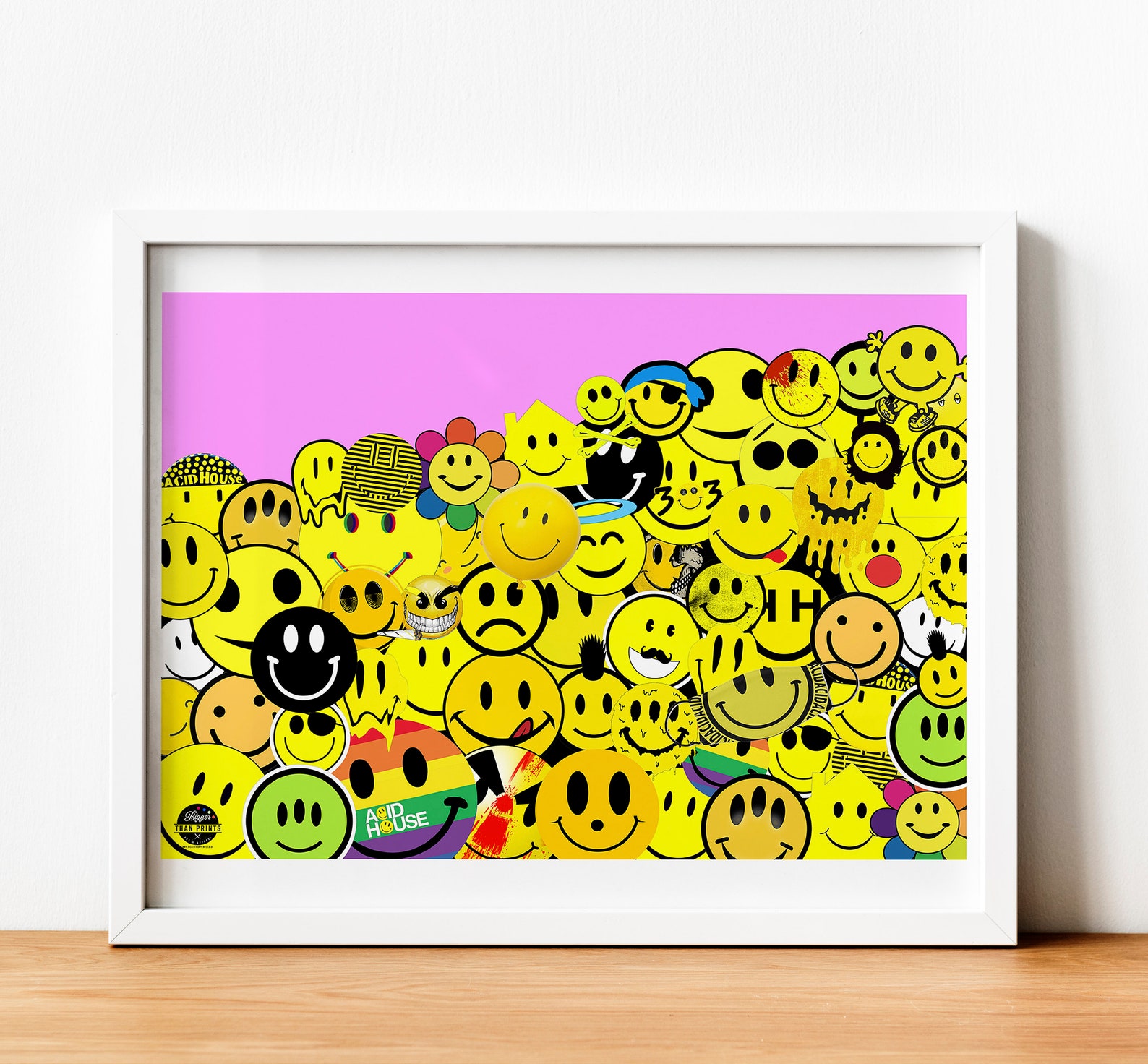 Acid Smiley Face print Acid House Print Smiley Face Print | Etsy