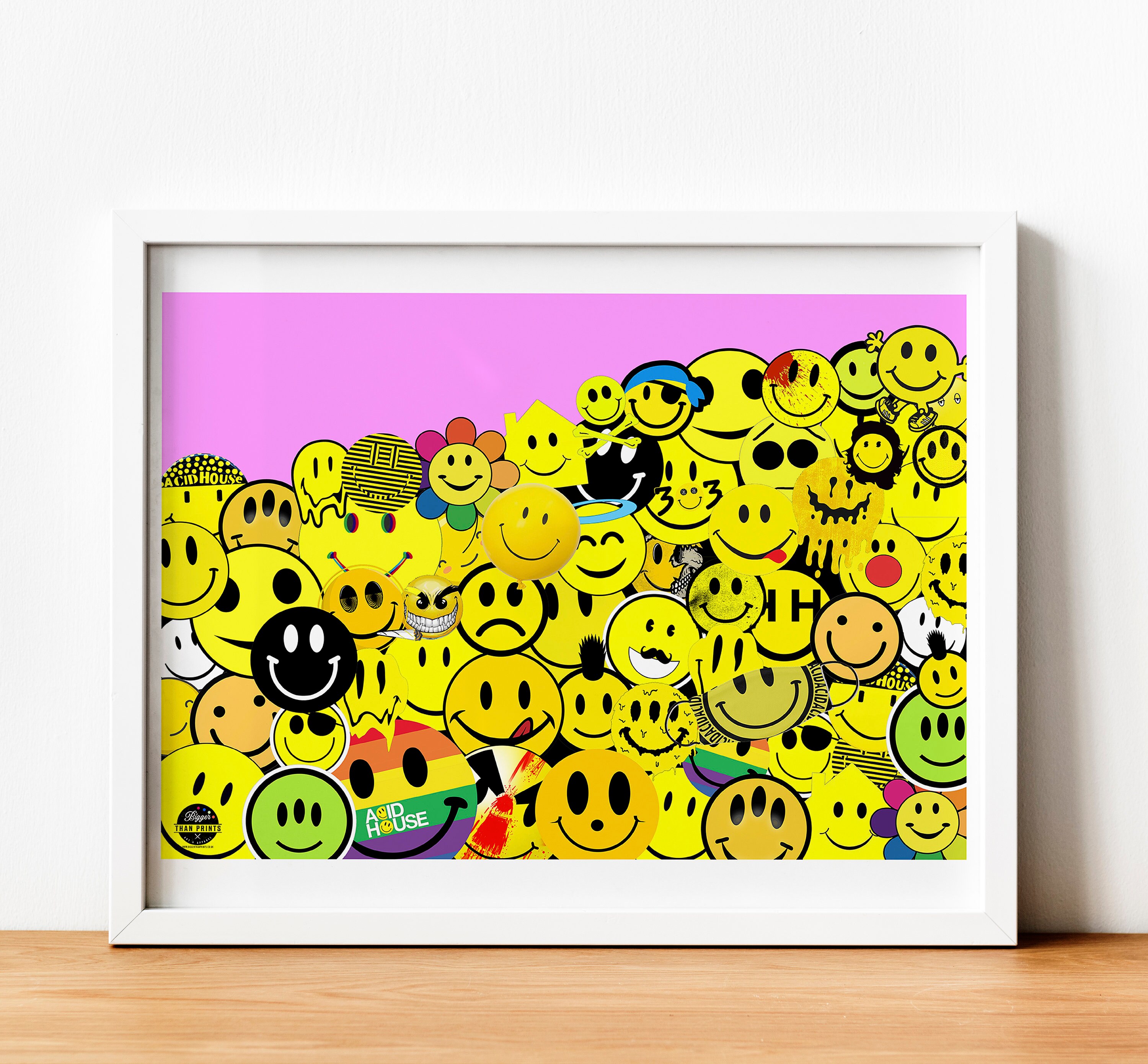 Acid Smiley Face Print Acid House Print, Smiley Face Print, Rave Print ...
