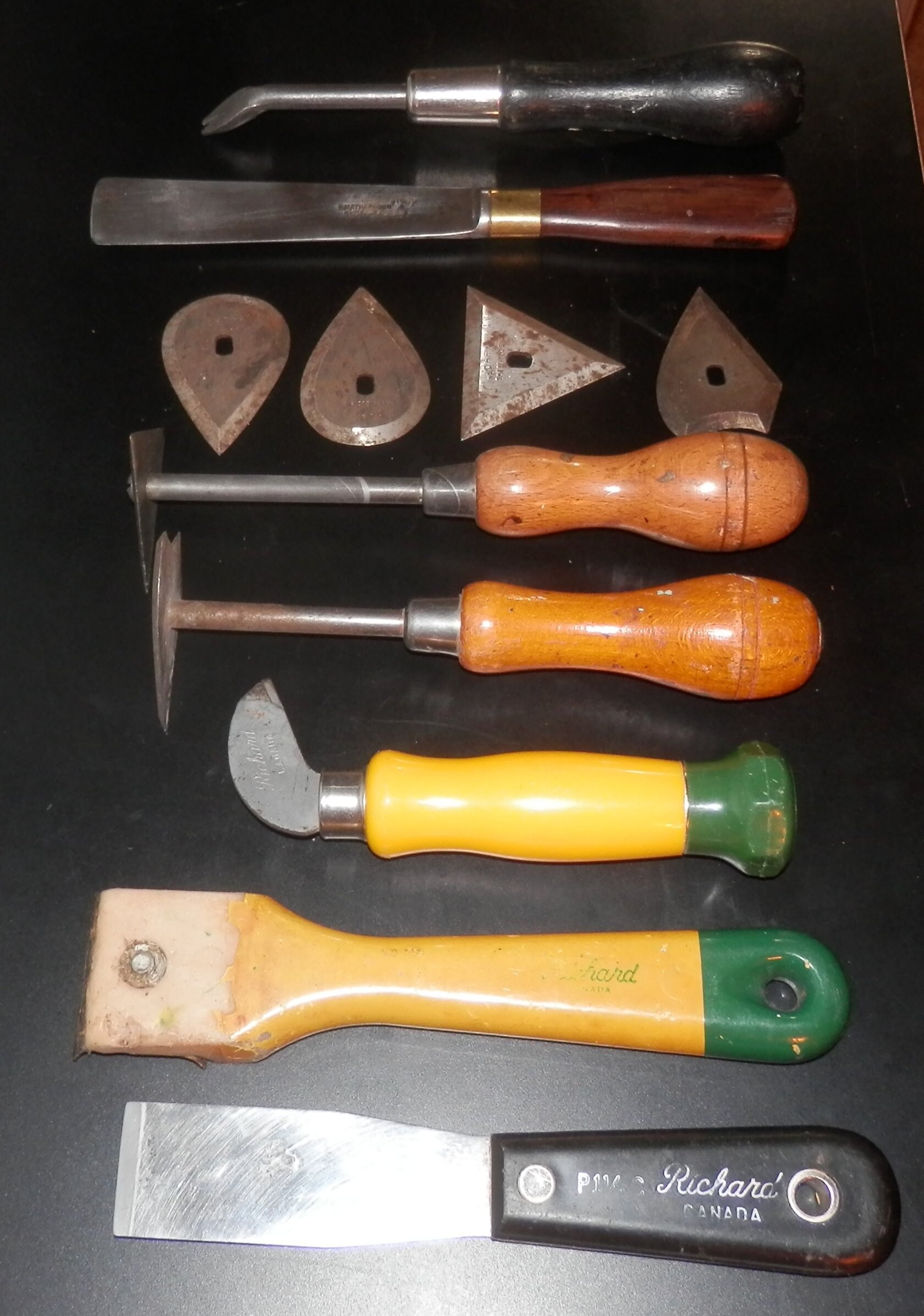 Collection of Antique Scrapers, Plus a Laminate Cutter, Tack & Staple ...
