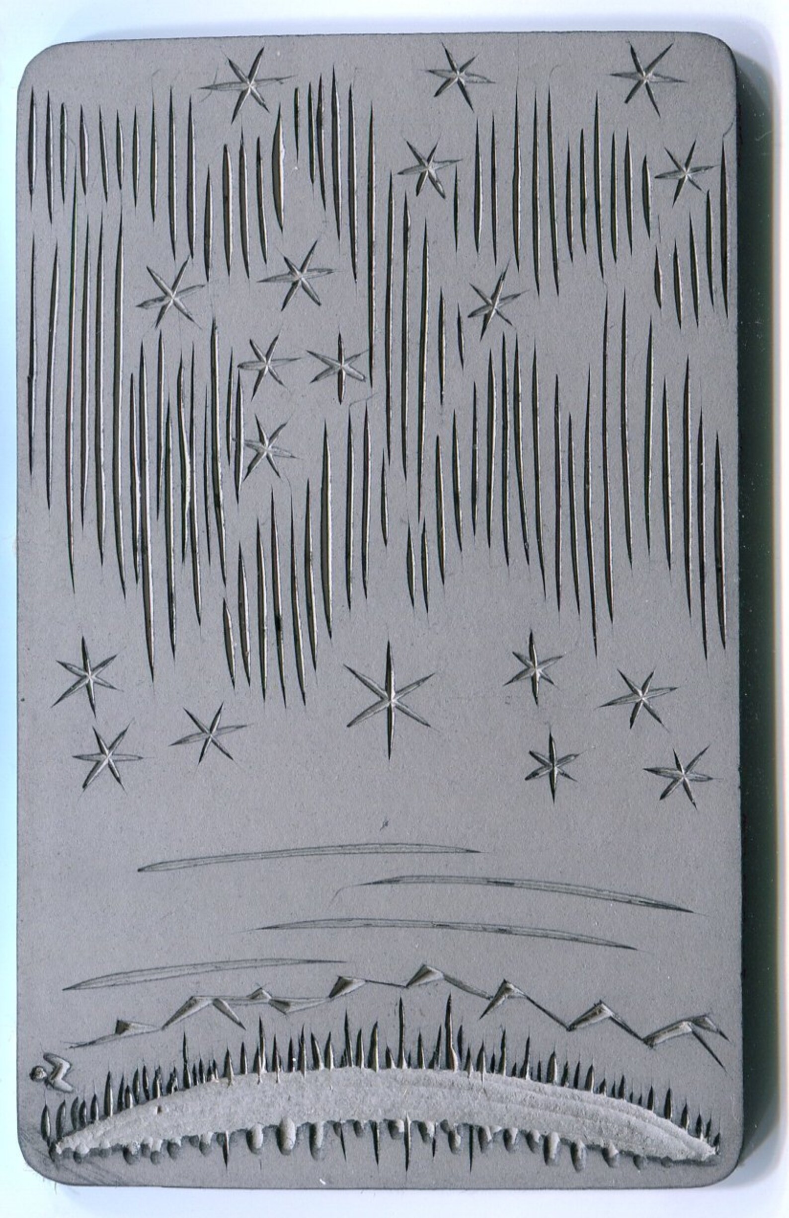 Linocut Relief Print Northern Lights - Limited Edition Hand Tinted - Etsy