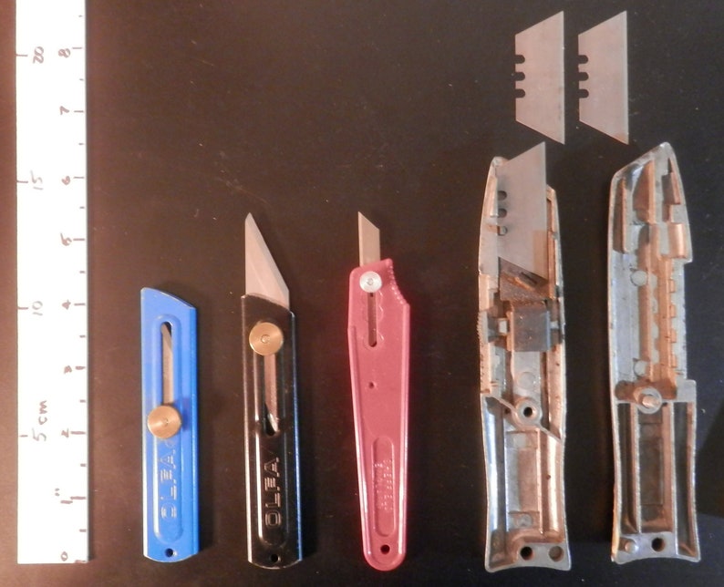 Collection of Old Utility Knives With Replaceable Blades. Lots of Sharp ...