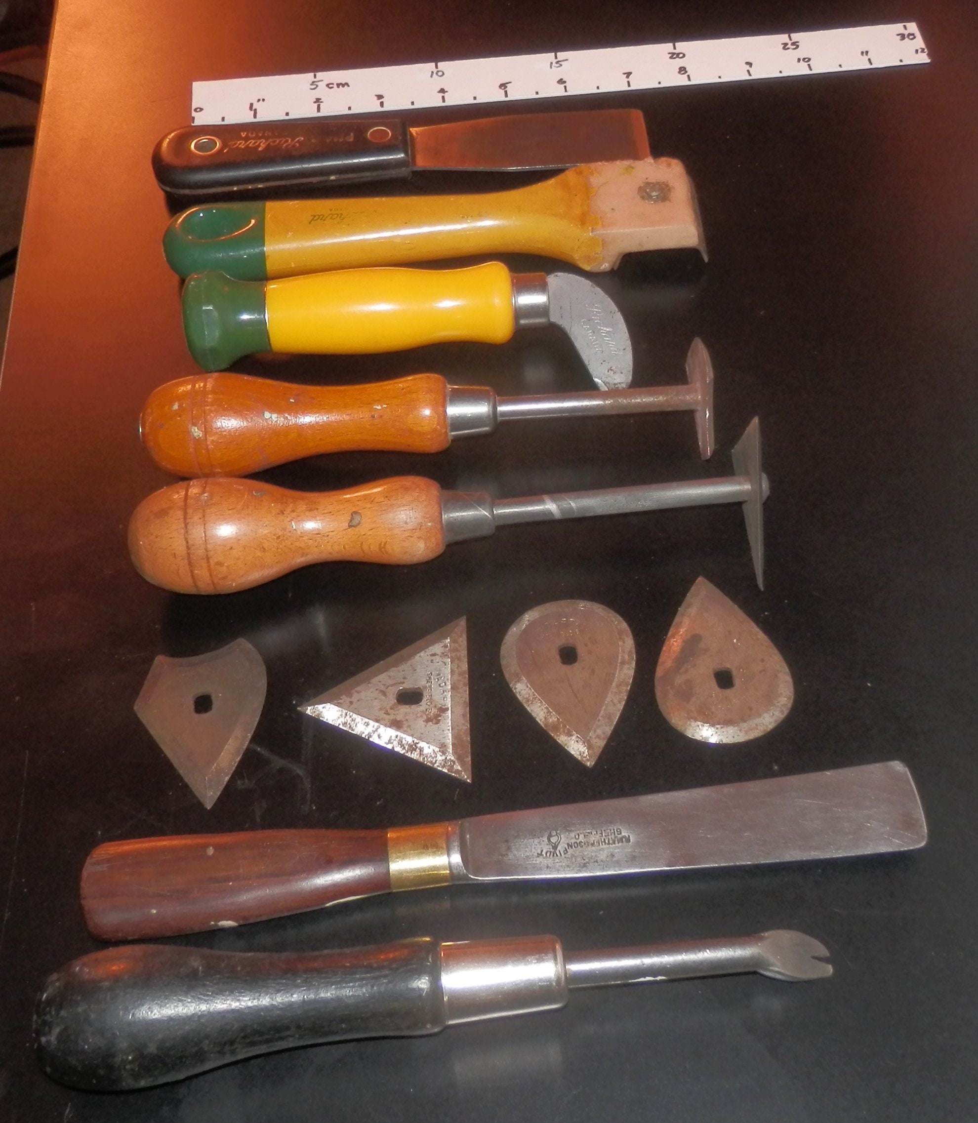 Collection of Antique Scrapers, Plus a Laminate Cutter, Tack & Staple ...