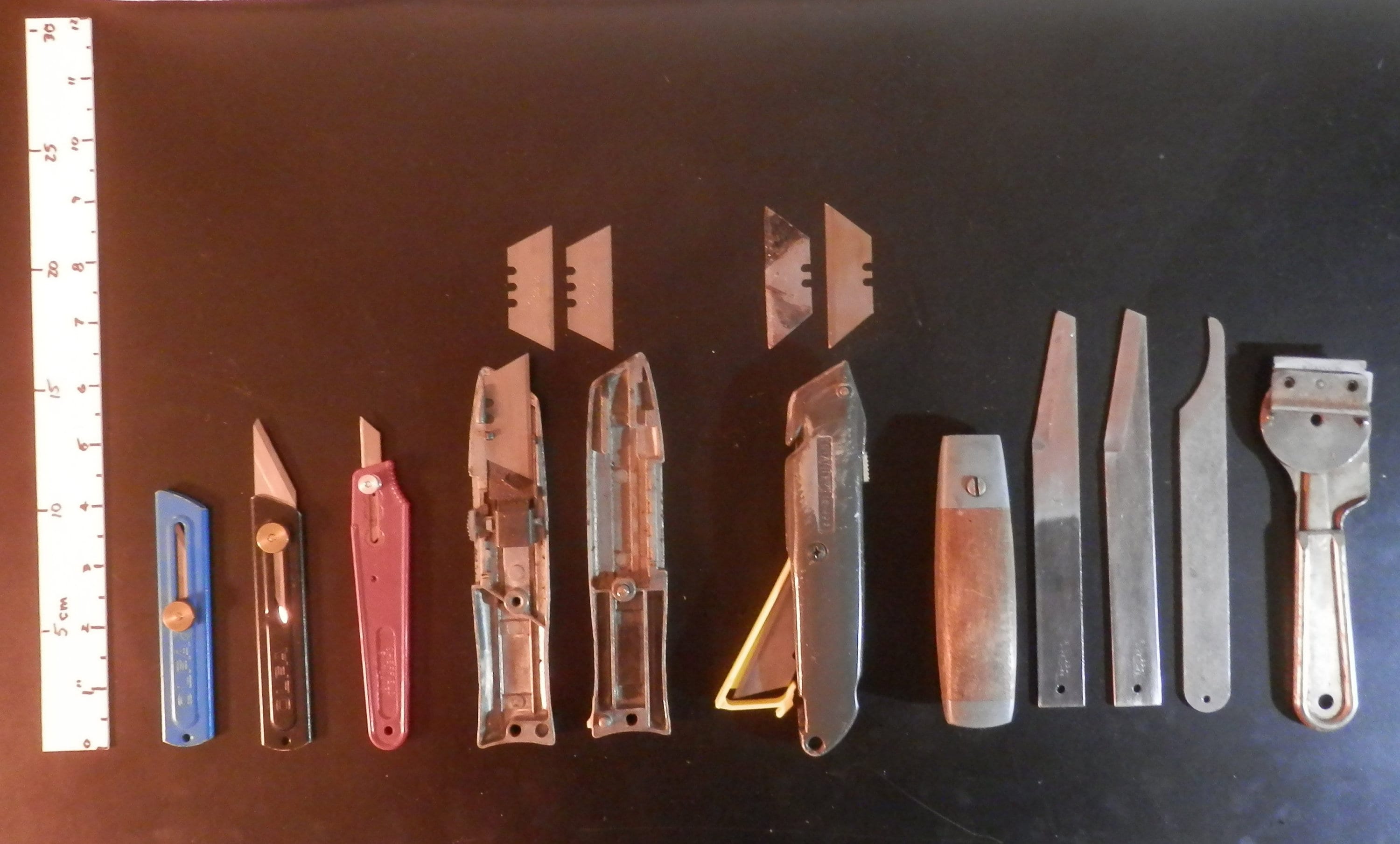 Collection of Old Utility Knives With Replaceable Blades. Lots of Sharp ...