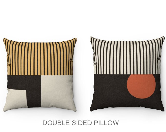 COLOR BLOCK PILLOW | Double Sided | Faux Suede | Removable Insert ...