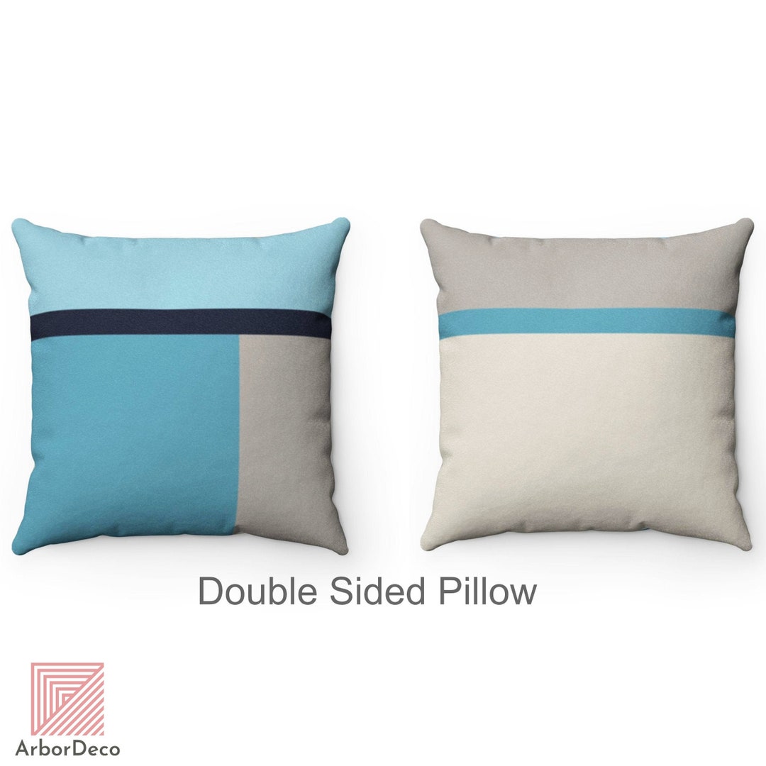 COLOR BLOCK PILLOW Double Sided Accent Pillow Faux Suede - Etsy