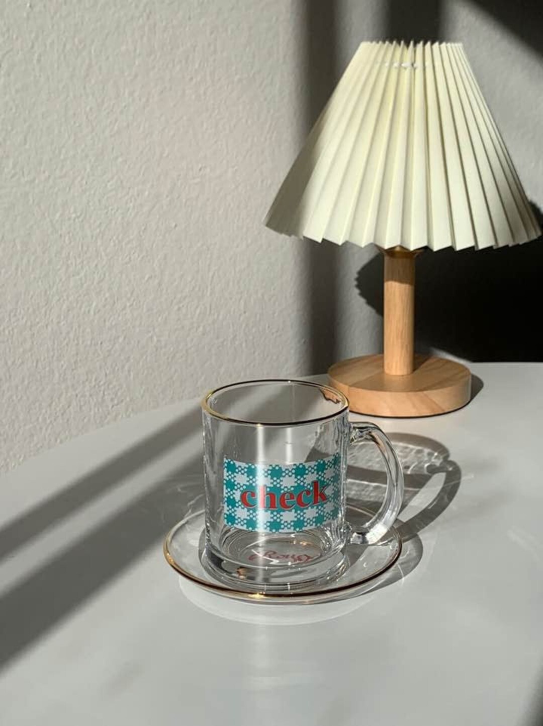 Retro Gold Check Coffee Cup and Saucer Set / Vintage Style Coffee Cup ...
