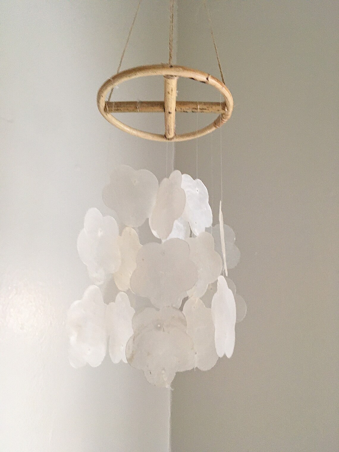 Flower-shaped Capiz Shell Wind Chime / Capiz Shell Mobile / - Etsy