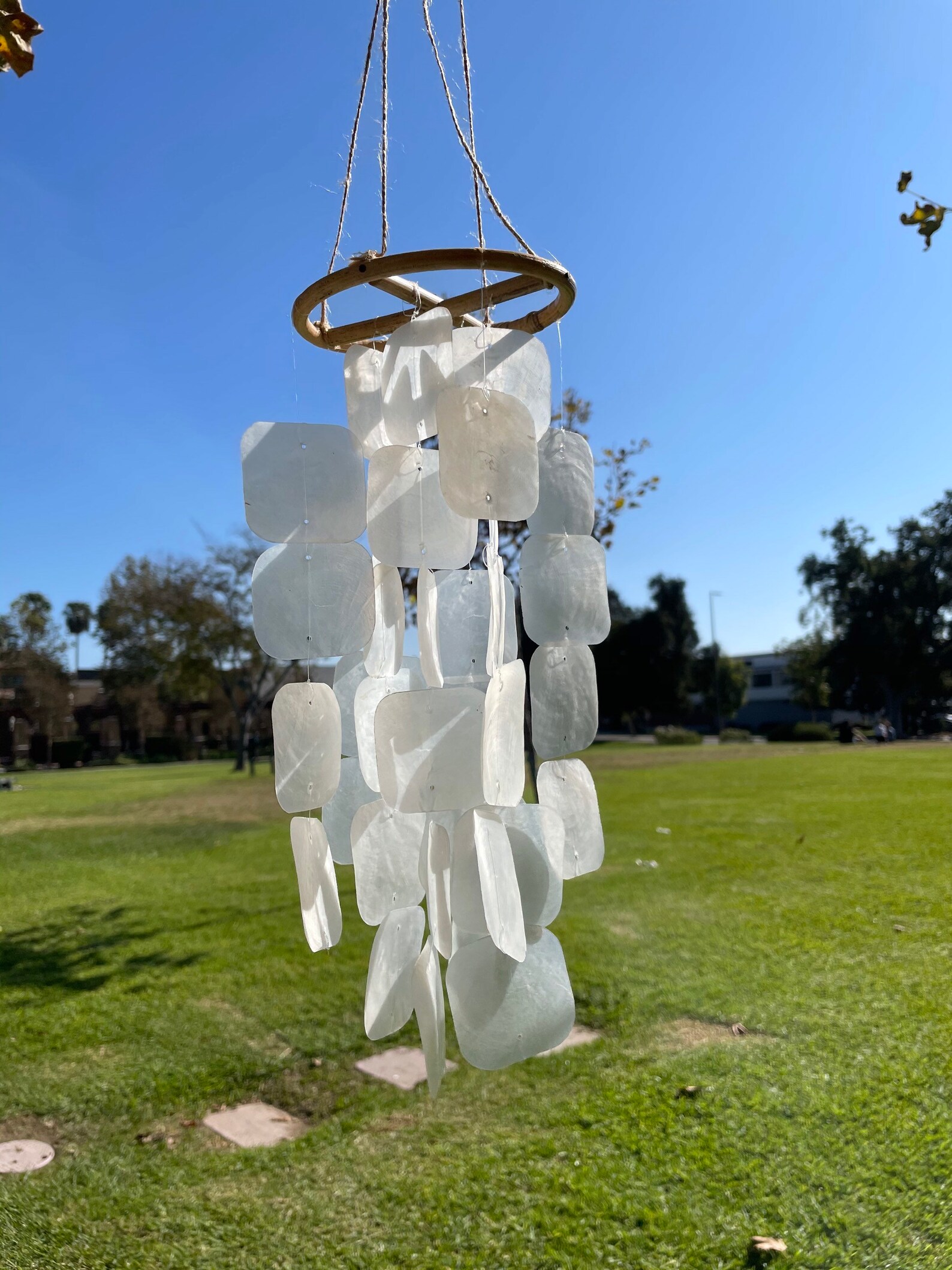 Square Capiz Shell Mobile / Capiz Shell Wind Chime / Capiz | Etsy