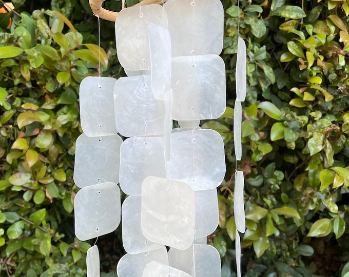 Square Capiz Shell Mobile / Capiz Shell Wind Chime / Capiz Shell Chime ...