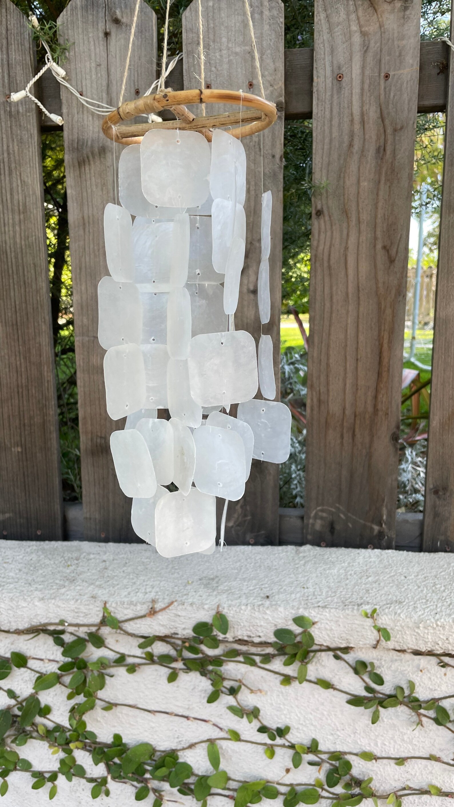 Square Capiz Shell Mobile / Capiz Shell Wind Chime / Capiz | Etsy