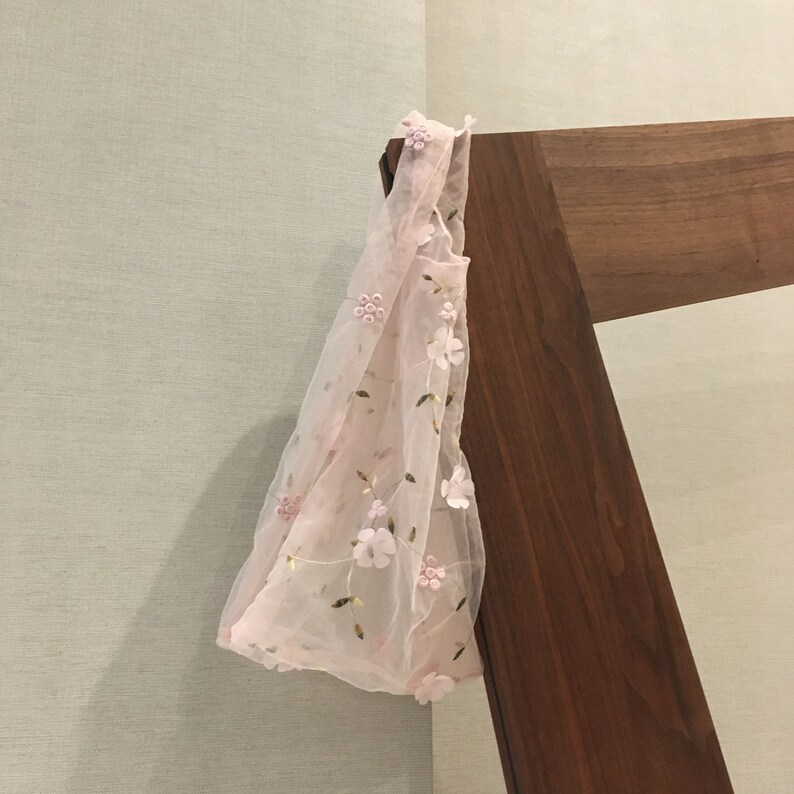 Daisy Mesh Bag / Embroidery Mesh Bag/ Embroidery Tote Bag / Organza ...