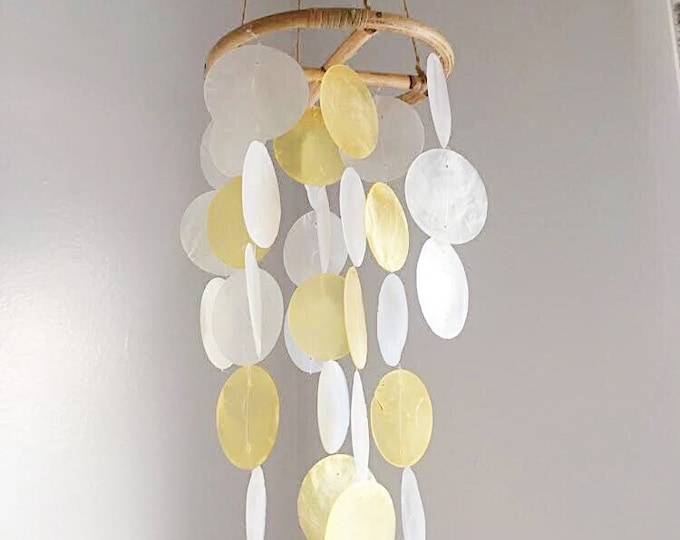 Square Capiz Shell Mobile / Capiz Shell Wind Chime / Capiz Shell Chime ...
