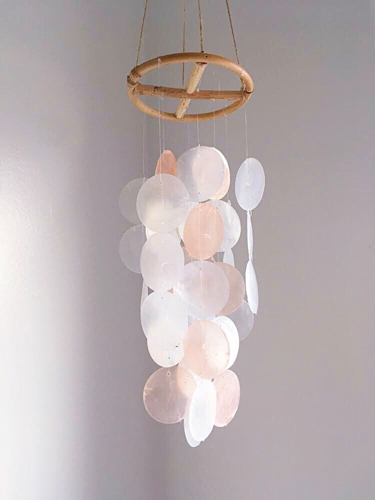 Light Pink Capiz Shell Wind Chimes / Hanging Decoration for - Etsy