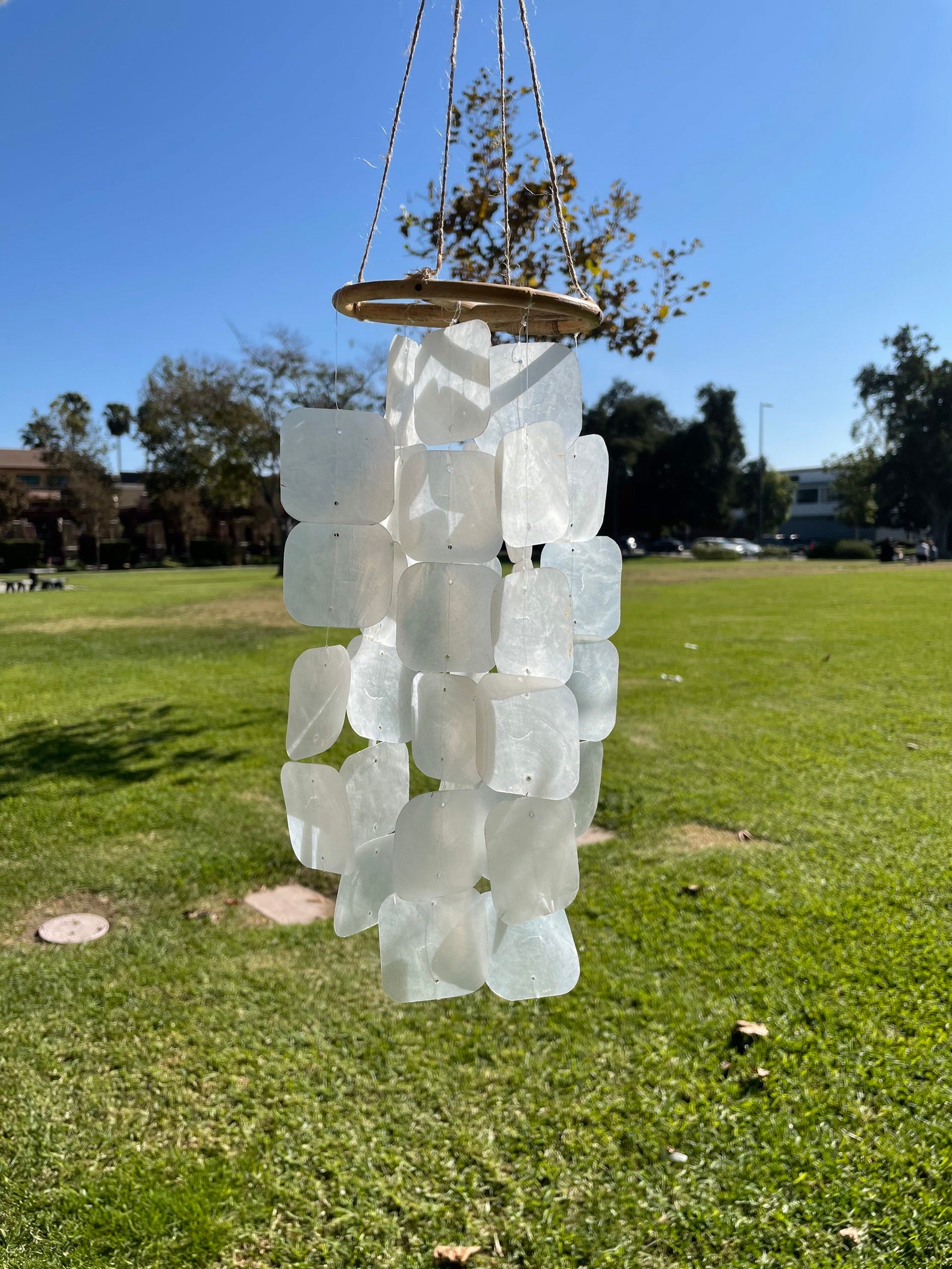 Square Capiz Shell Mobile / Capiz Shell Wind Chime / Capiz | Etsy