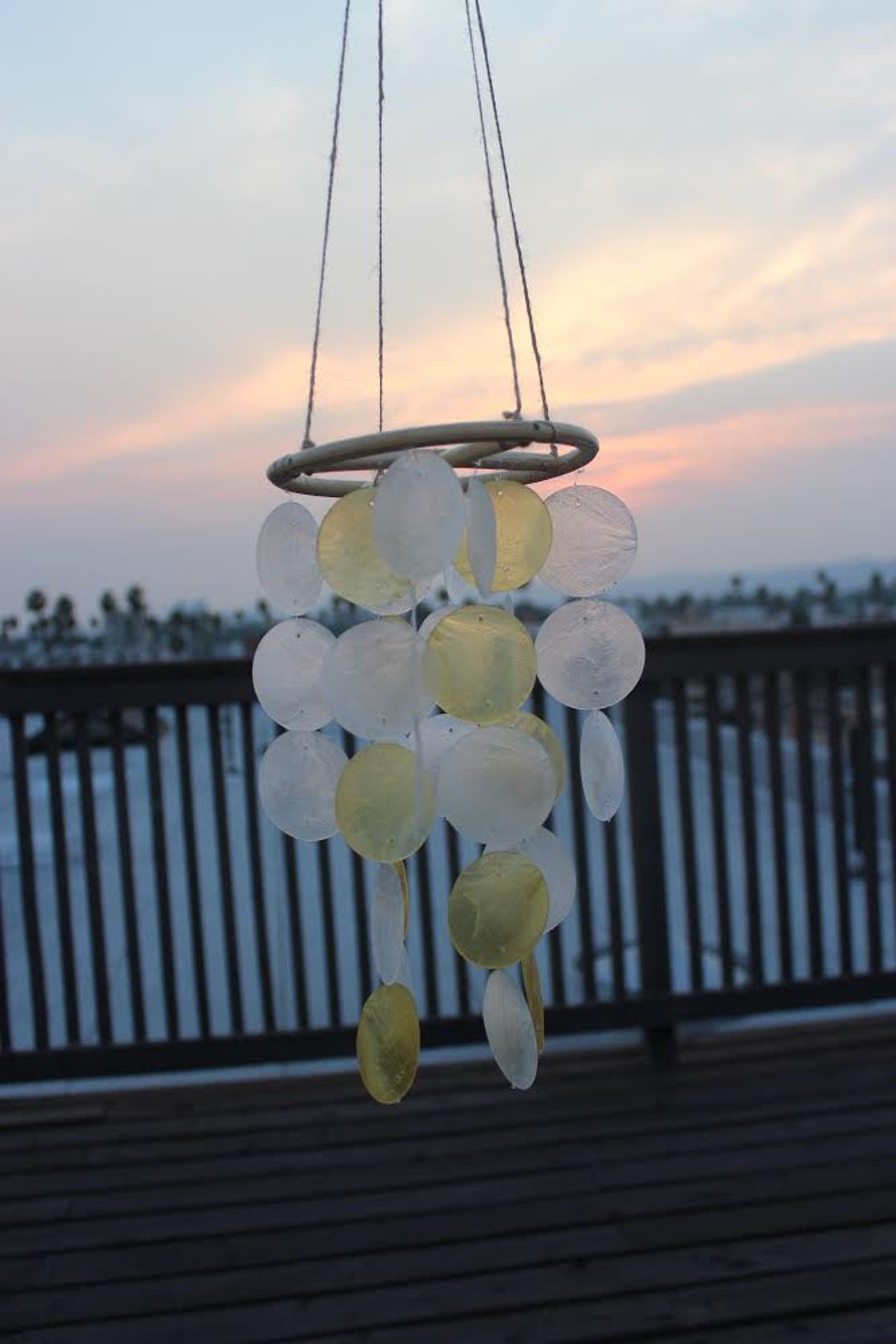 Capiz Shell Wind Chime / Capiz Shell Mobile / Wind Chime | Etsy