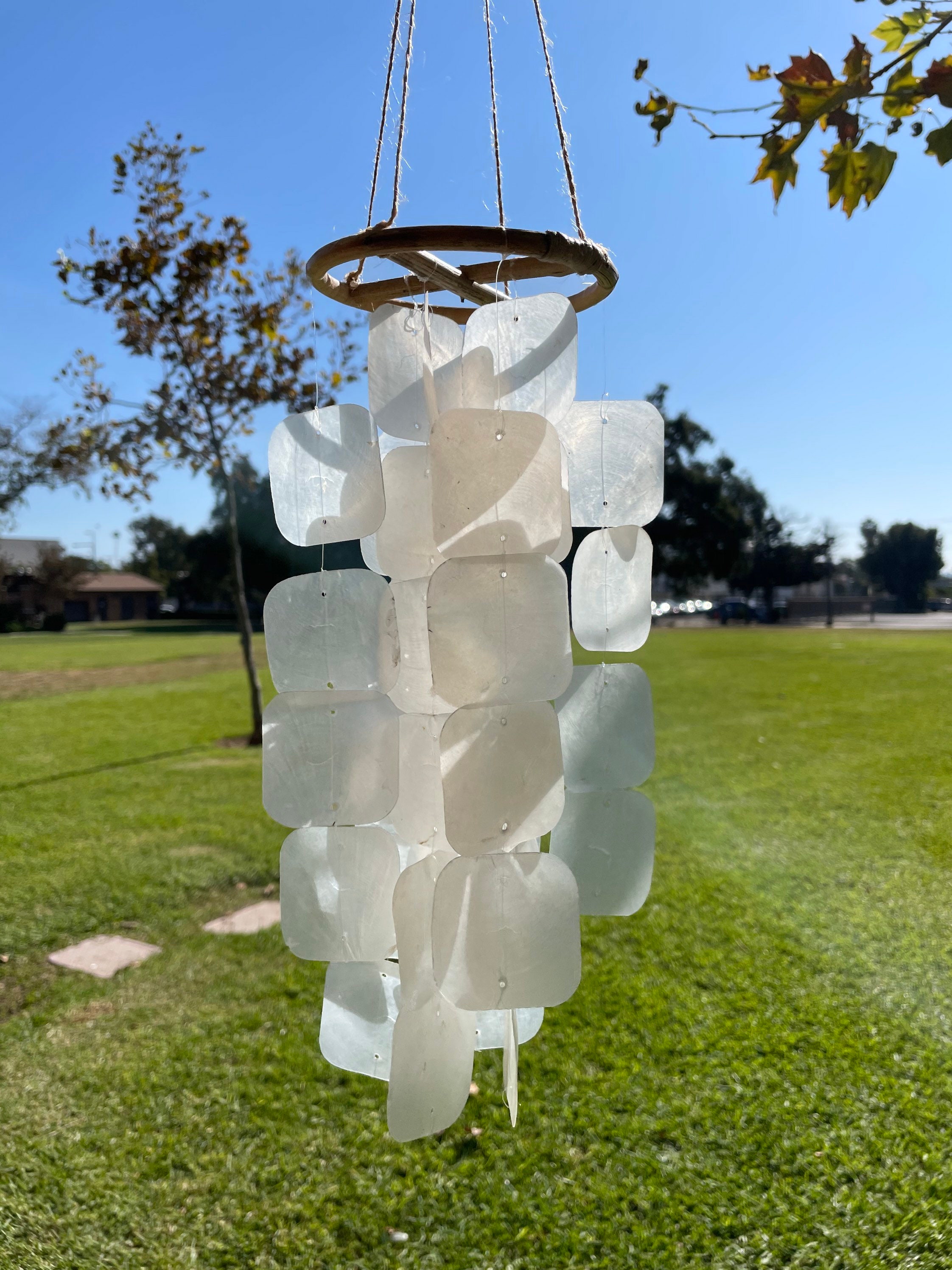 Square Capiz Shell Mobile / Capiz Shell Wind Chime / Capiz | Etsy