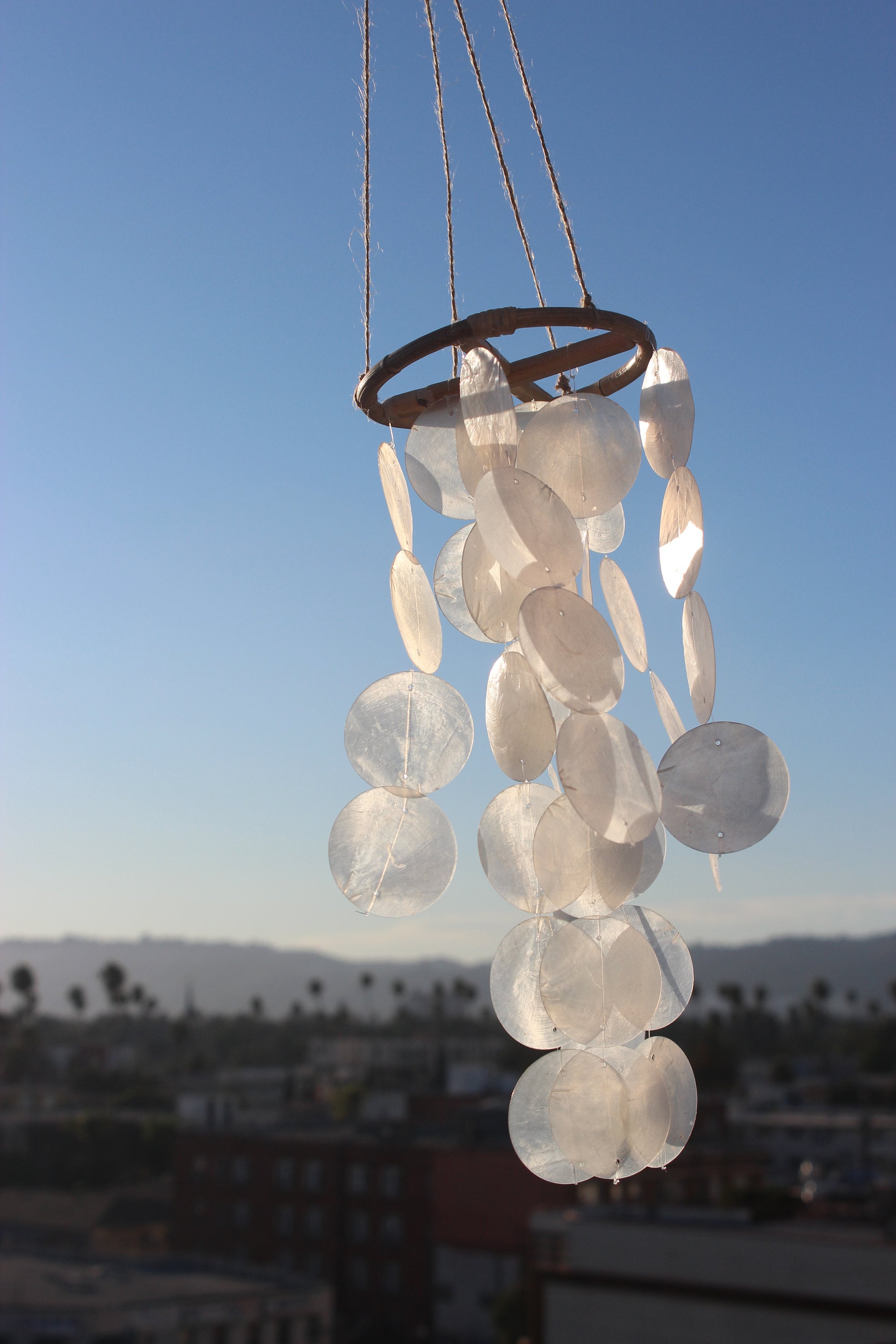 Capiz shell mobile / capiz shell wind chime / capiz shell | Etsy