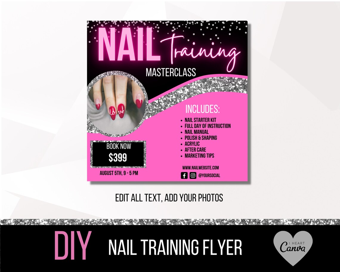 Nail Training Flyer Social Media Flyer Nail Class Flyer - Etsy