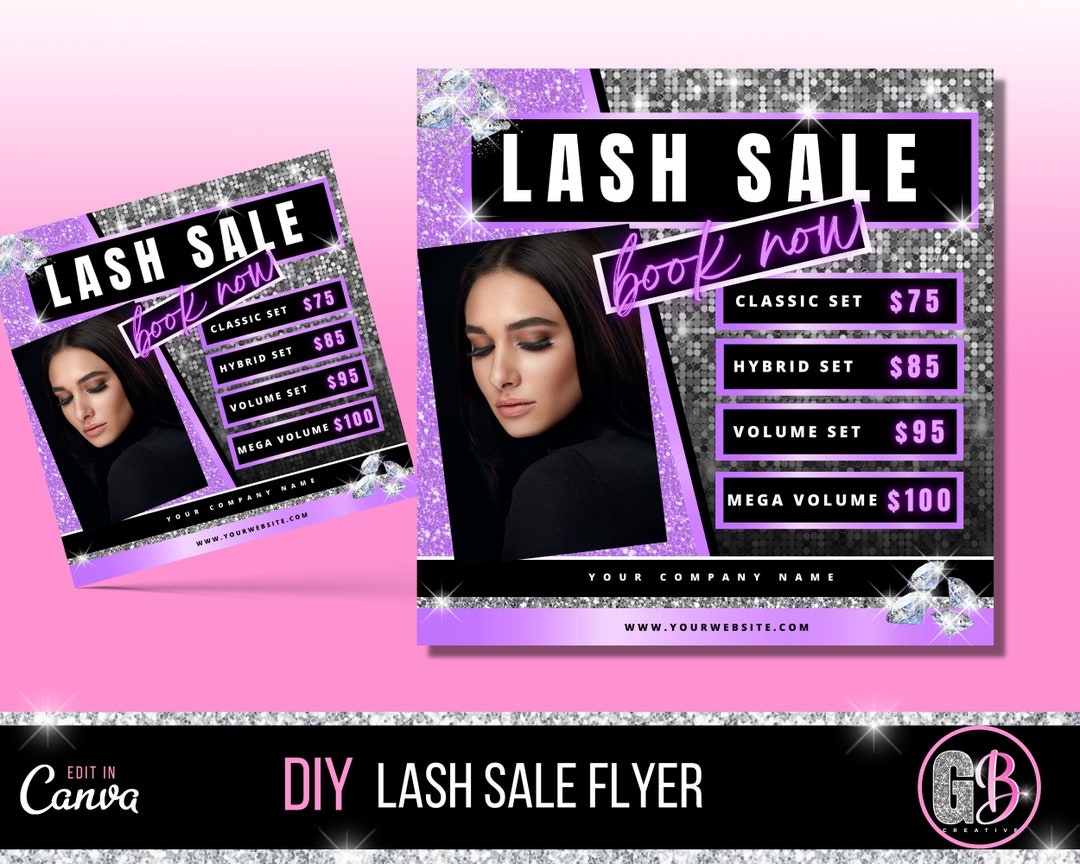 Lash Sale Flyer - Social Media Flyer - Eyelash Extension Flyer - Beauty ...