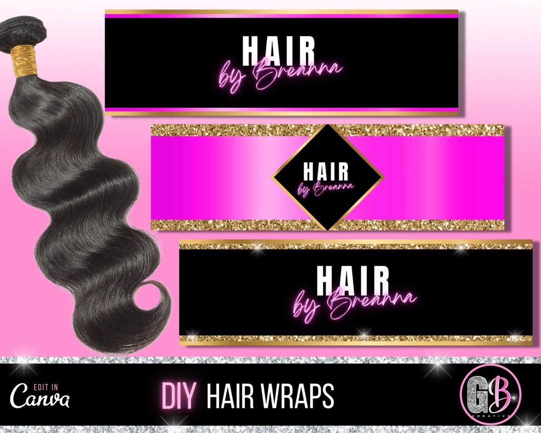 Hair Bundle Wraps - Hang Tags - Hair Hang Tags - Hair Templates - Pink ...