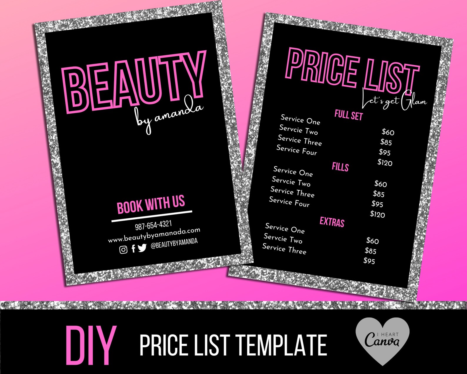 Price List Template Printable Salon Price List Menu Lash - Etsy