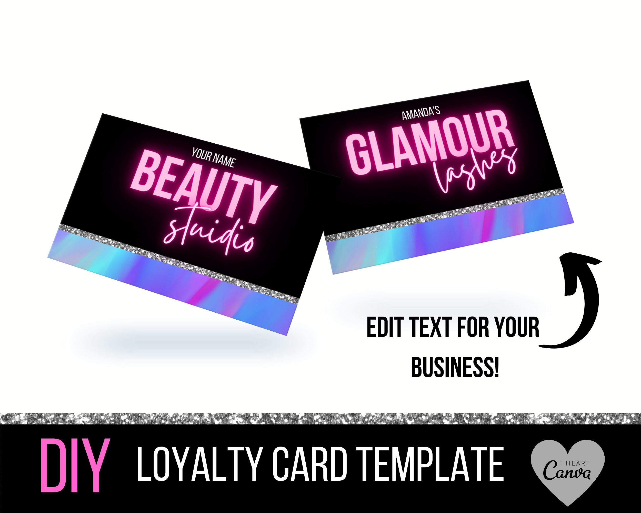Loyalty Card Template Printable Loyalty Card Template Beauty | Etsy