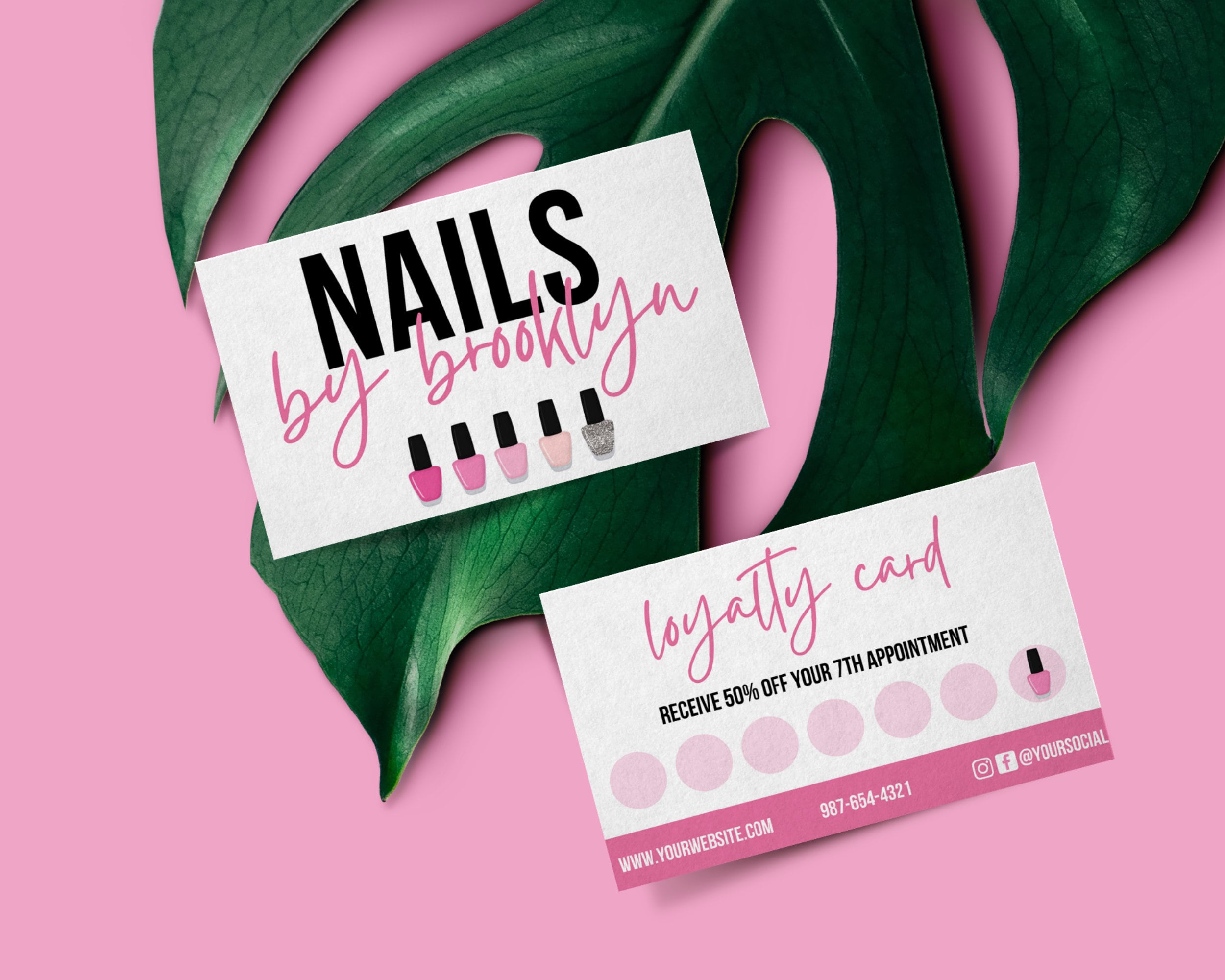 Nail Loyalty Card Template Loyalty Card Design Beauty Etsy