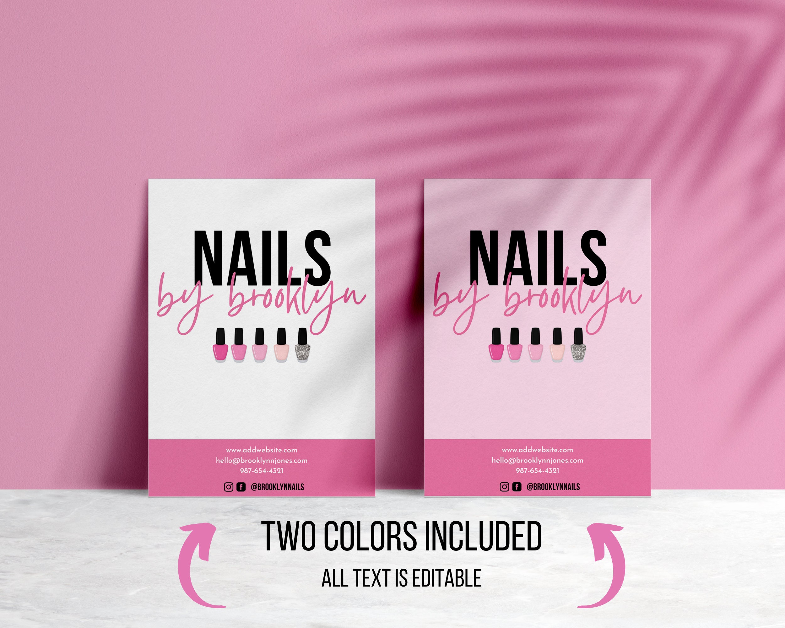 Nail Business Card Template Nail Loyalty Card Design Price | Etsy