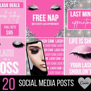 Lash Instagram Posts - Lash Instagram Template - Lash Social Media ...